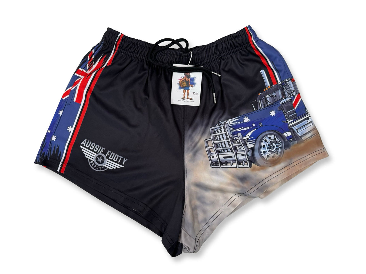 Aussie Flag Truck Footy Shorts (With Pockets) – Footy-shorts.com.au