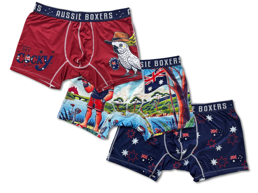 🔥NEW🔥 3 PACK Men's Aussie Tackle Boxers | Don't Get Cocky – Footy ...