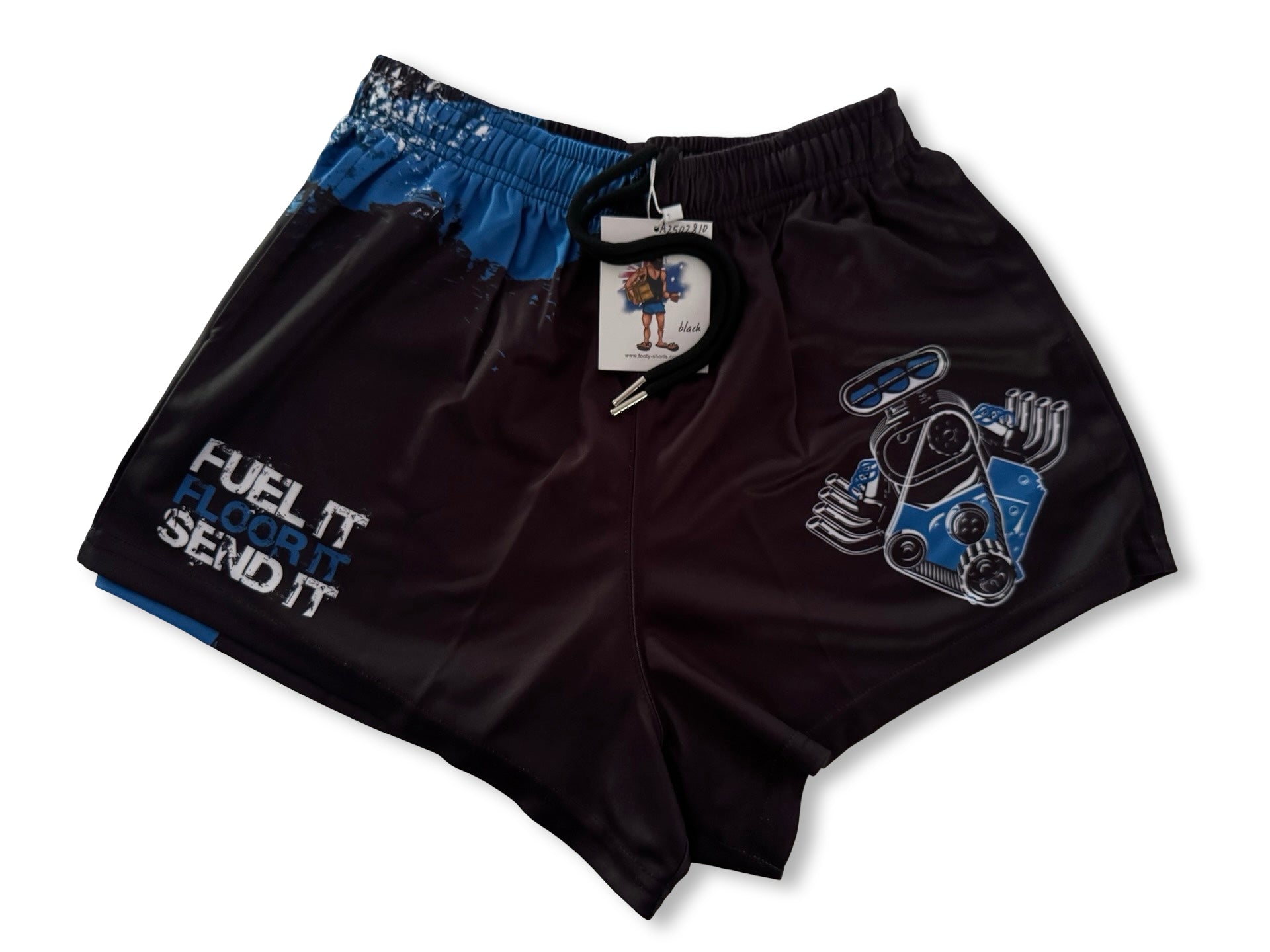 🔥NEW🔥 "Fuel it, Floor it, Send it!" BLUE Footy Shorts (With Pockets ...