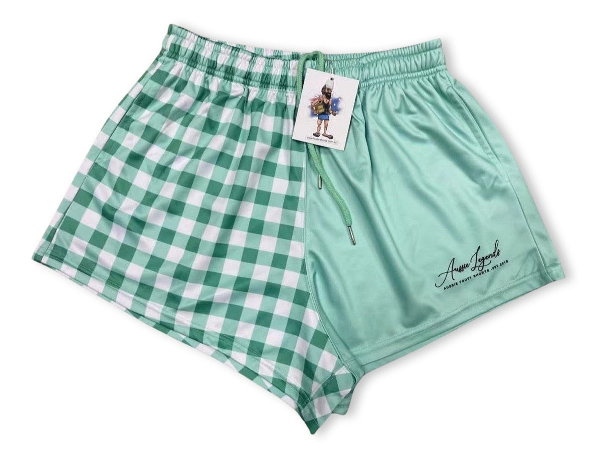 🔥NEW🔥 Green Chequered - Footy Shorts (With Pockets) Gingham – Footy ...